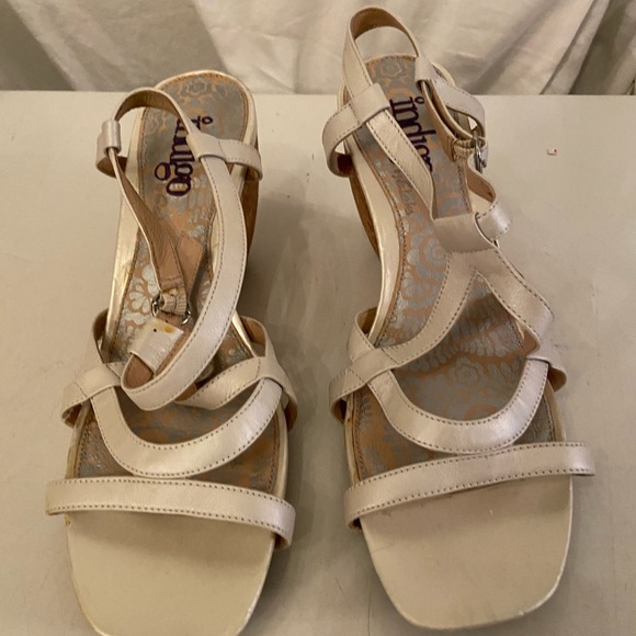 Indigo | Shoes | Indigo Ivory Leather Strap Or Wedge Sandals New | Poshmark